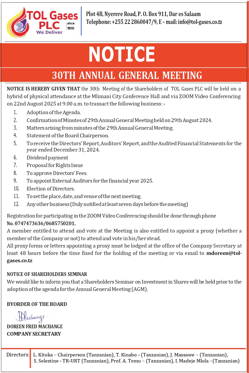 TOL Gases - We Deliver